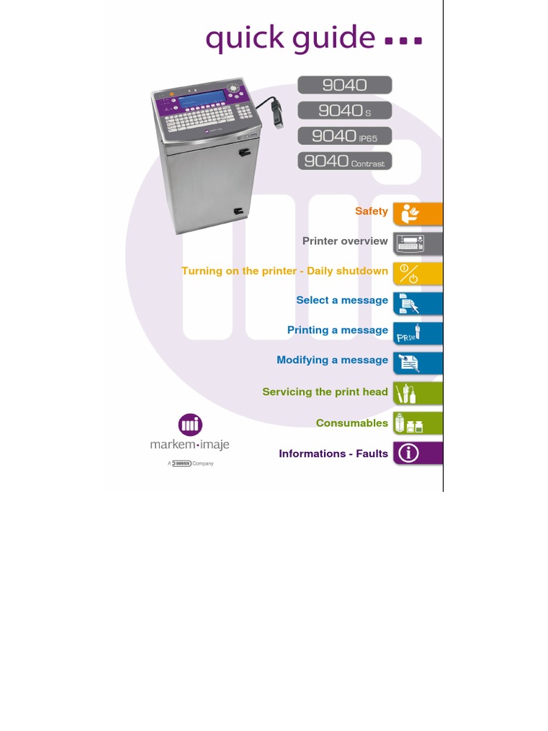 Markem Imaje Printer | PDF | Printer (Computing) | Menu (Computing)