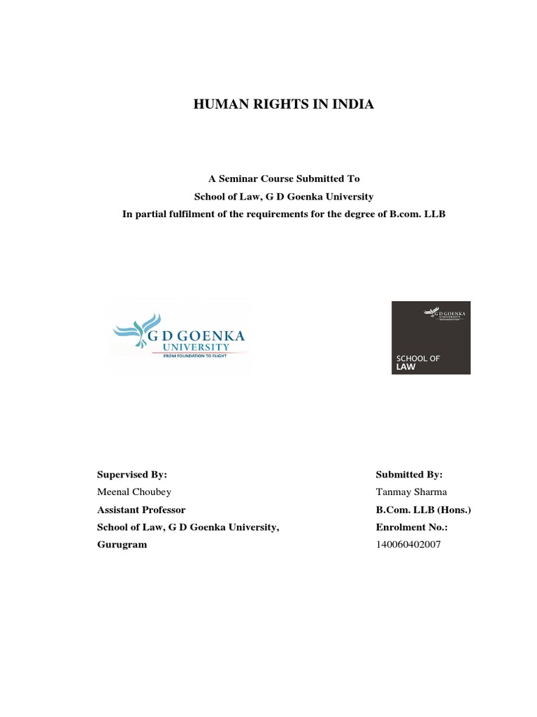 Human Rights Tanmay Final | PDF | Supreme Court Of India | Human Rights