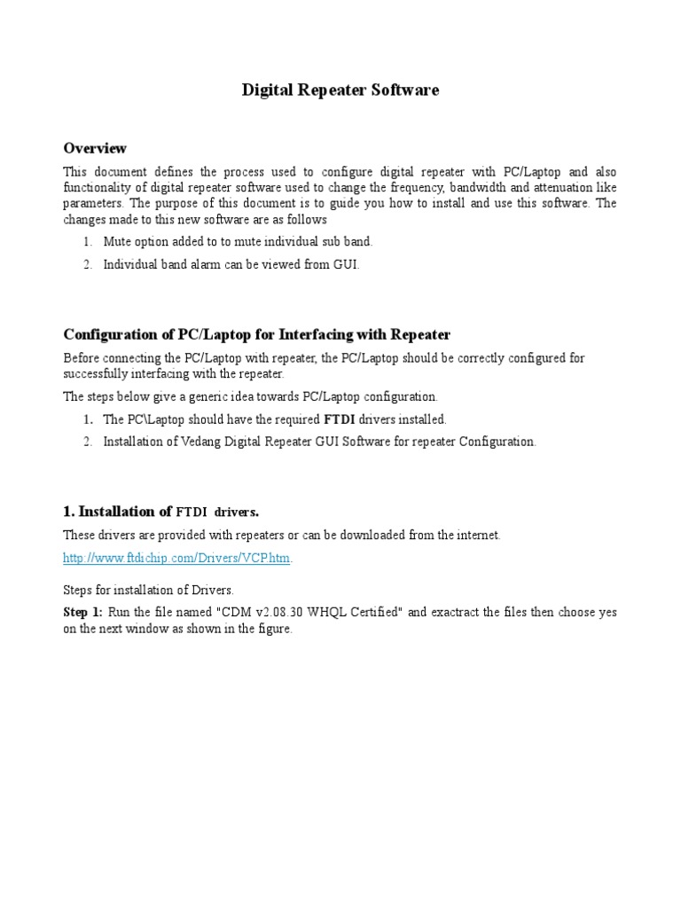 Digital Repeater Software: FTDI Drivers | PDF | Graphical User ...