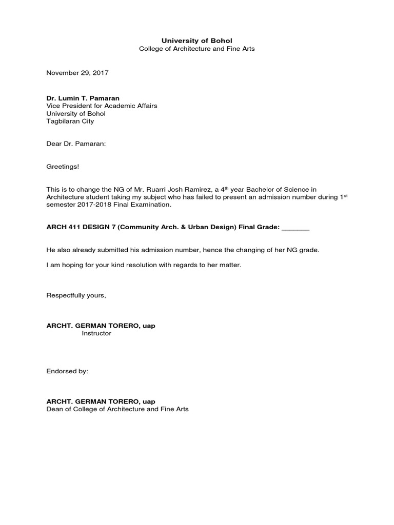 UB-Letter of NG | PDF