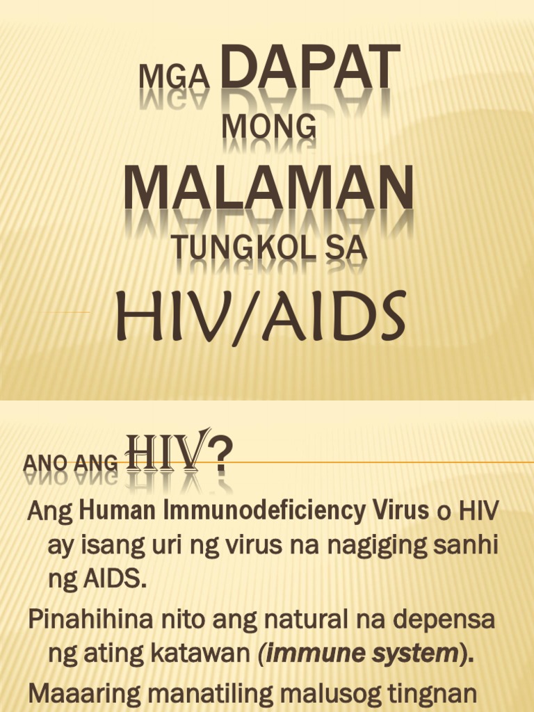 Mga Dapat Mong Malaman Tungkol Sa HIV AIDS | PDF