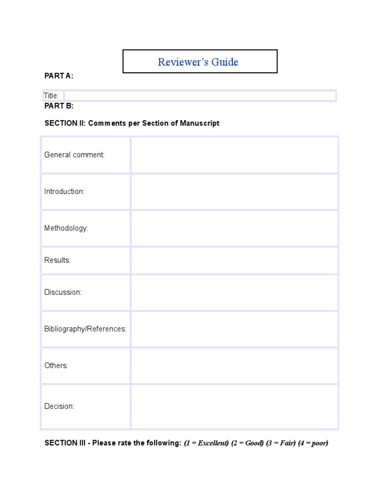 Reviewer's Guide: Part A | PDF