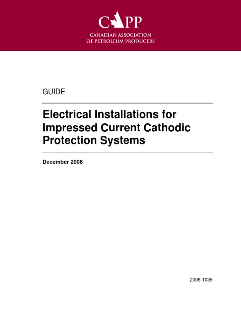 Electrical Installations For Impressed Current Cathodic Protection ...