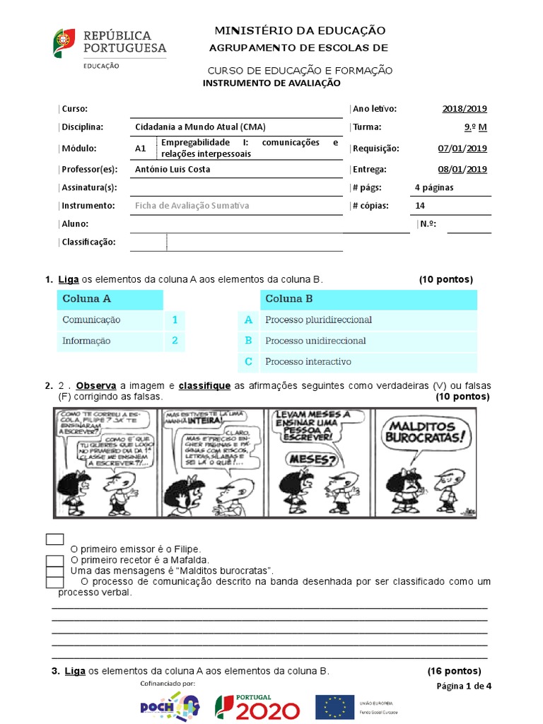 Teste CMA - Módulo A1 - S | PDF | Comunicação | Semiótica