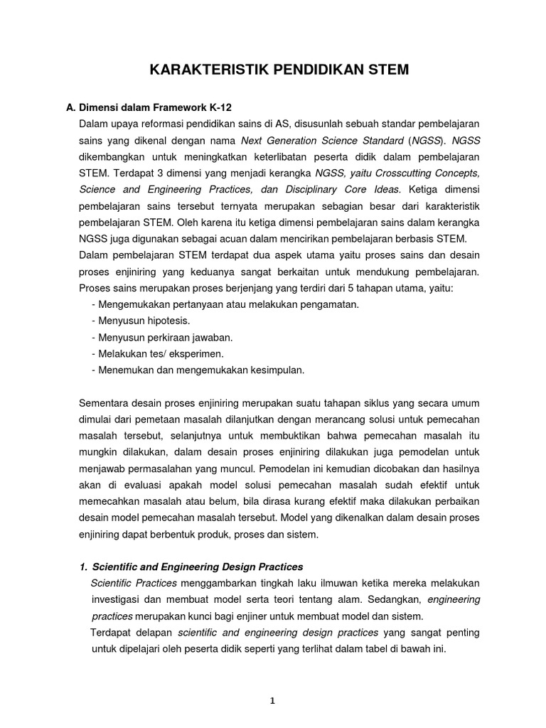 BAHAN AJAR Karakteristik Pendidikan STEM | PDF