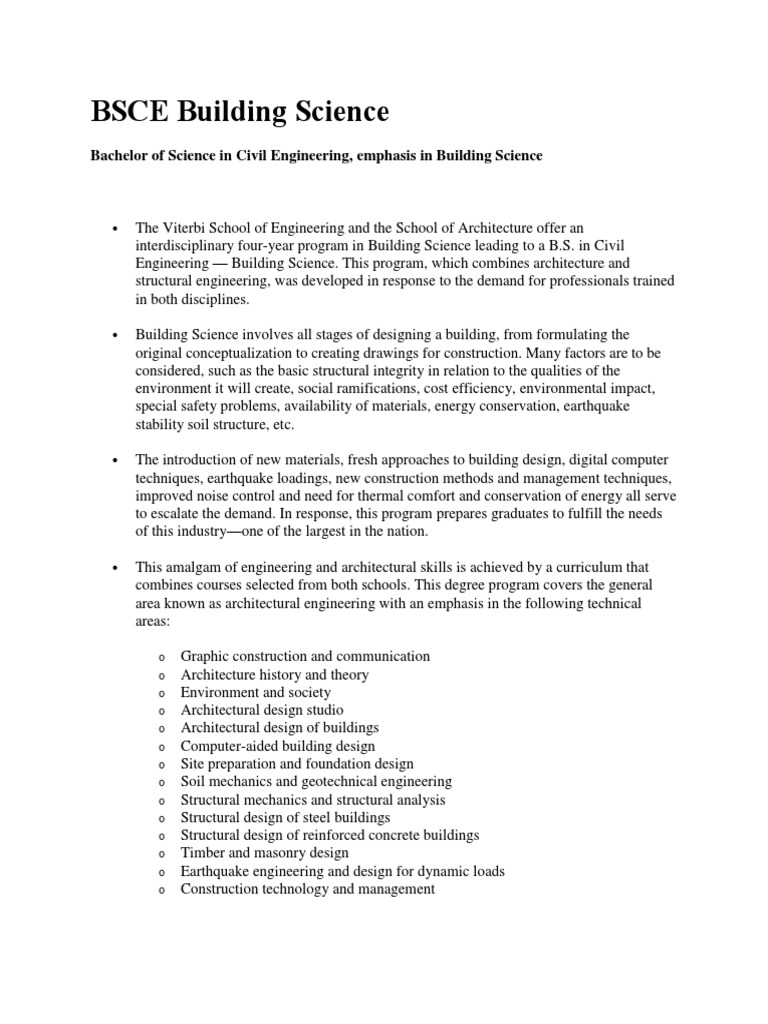 BSCE Building Science | PDF | Civil Engineering | Hvac