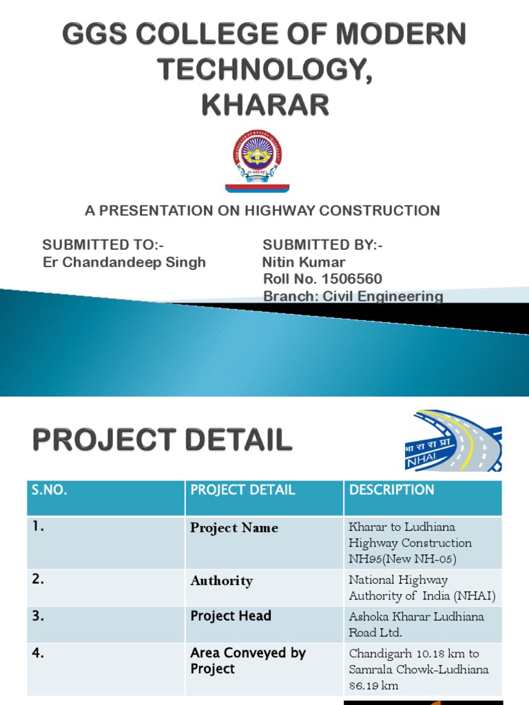 College Presentation On Highway Construction | PDF | Road Surface | Asphalt