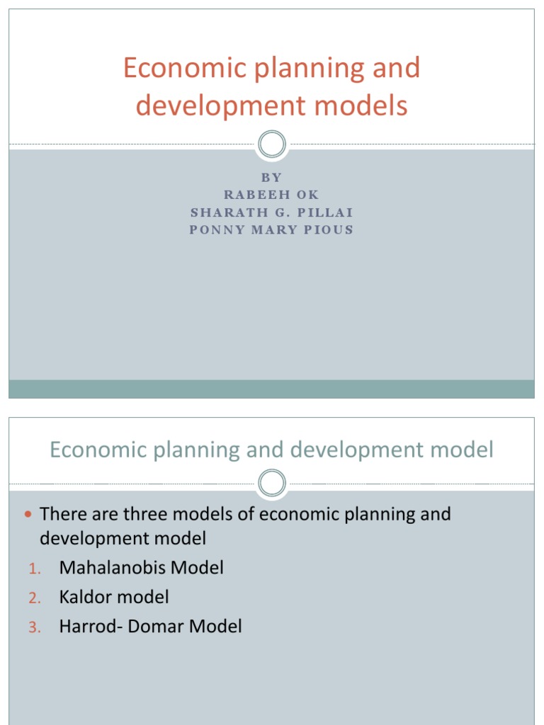 Economic Planning Models Overview | PDF | Economic Growth | Economics