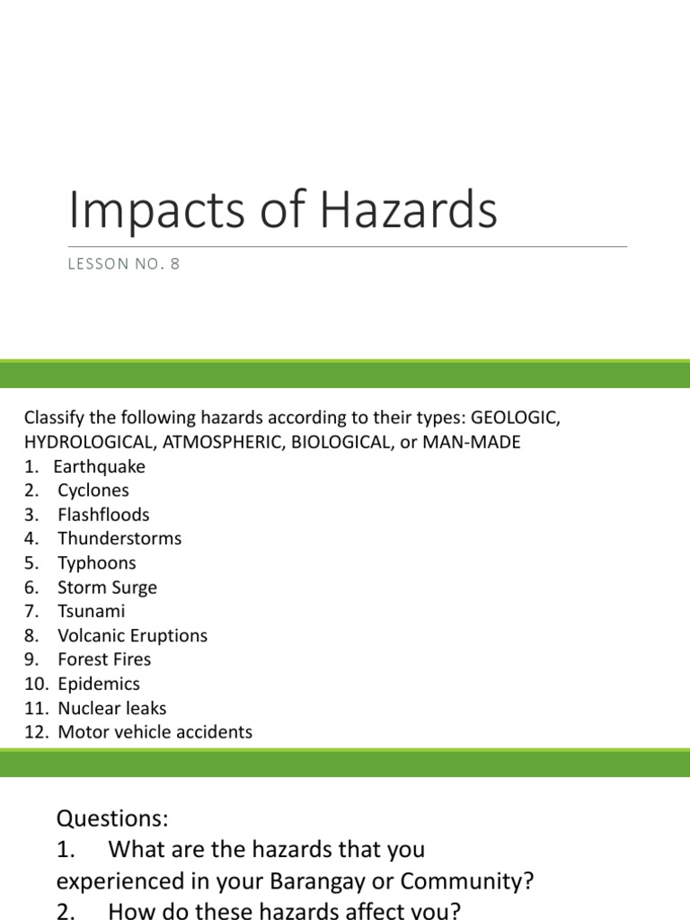 Impacts of Hazards | PDF | Hazards | Natural Environment