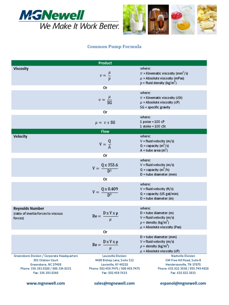 Fluid Dynamics and Pump Calculations | PDF | Pressure | Viscosity