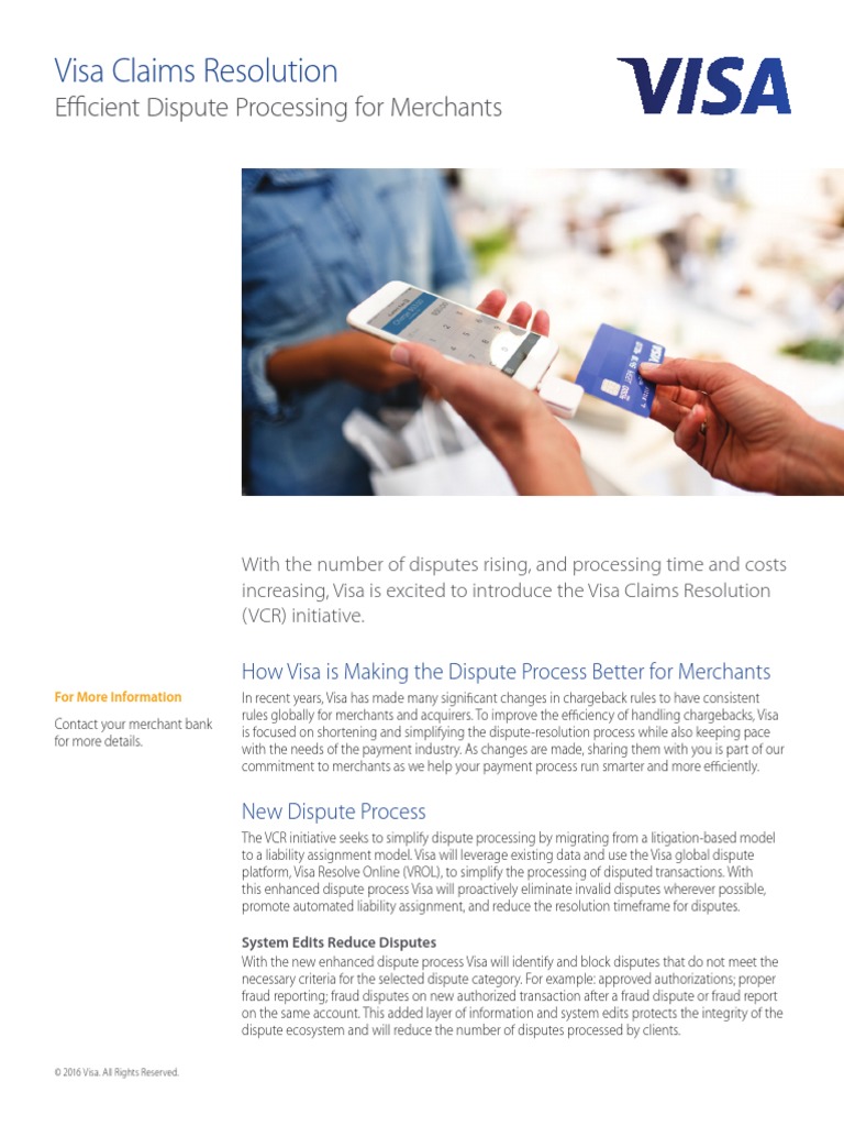 Visa Claim Resolution | PDF | Visa Inc. | Information Technology