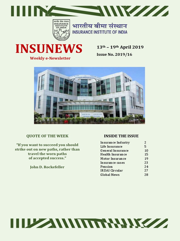 Insunews: Weekly E-Newsletter | PDF | Life Insurance | Underwriting