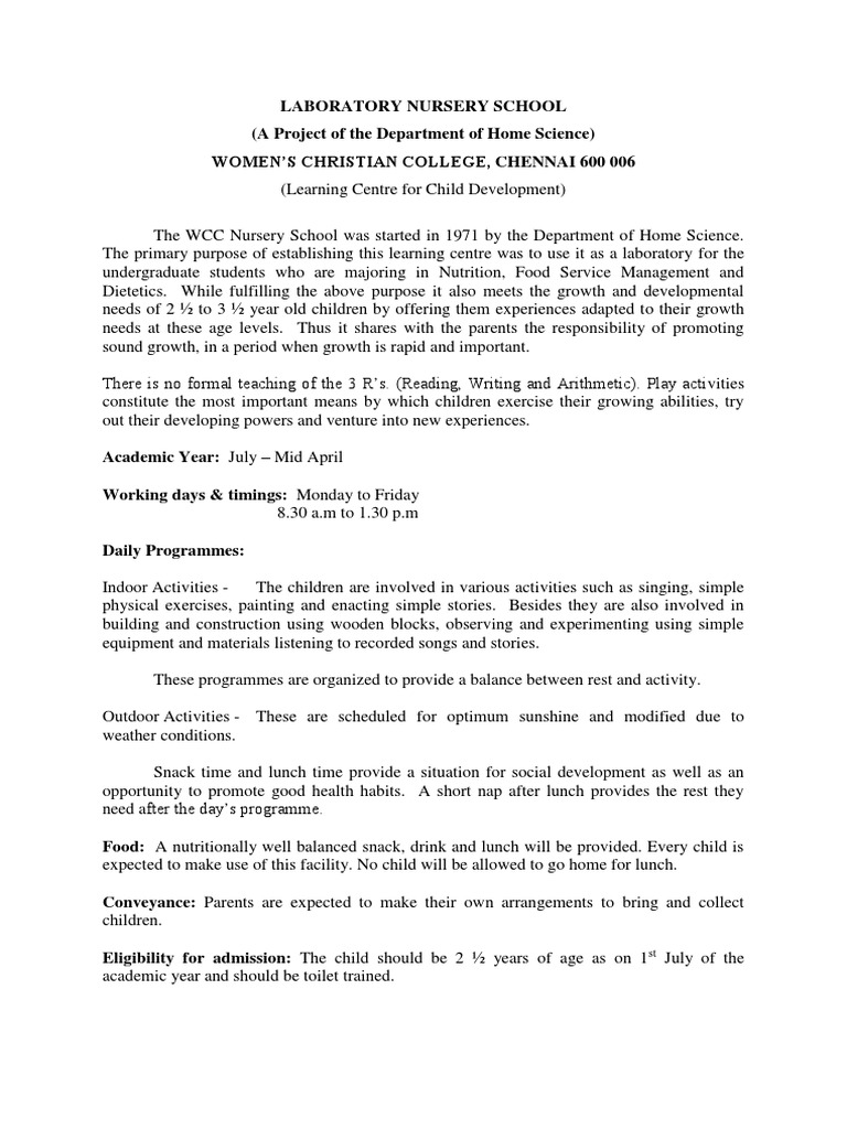 Prospectus Nursery School | PDF | Preschool | Learning