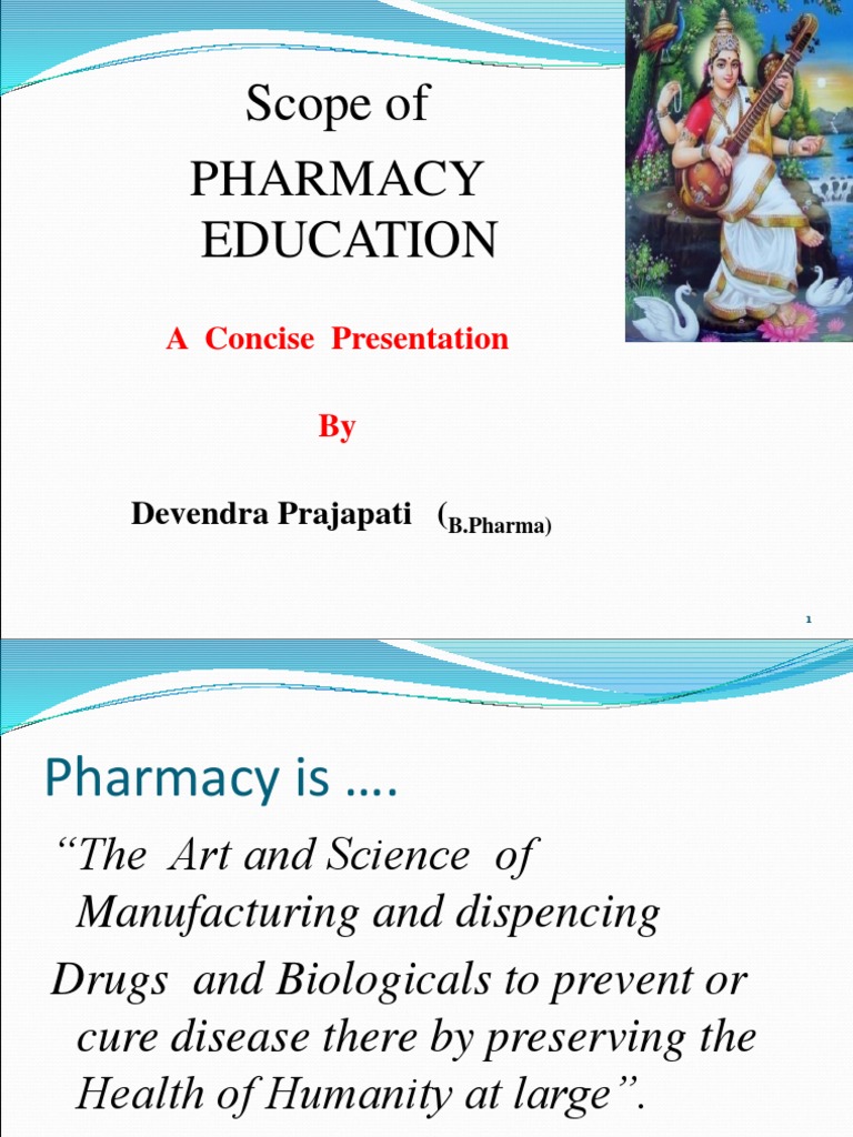 Scope of Pharmacy Education: A Concise Presentation by | PDF | Pharmacy ...