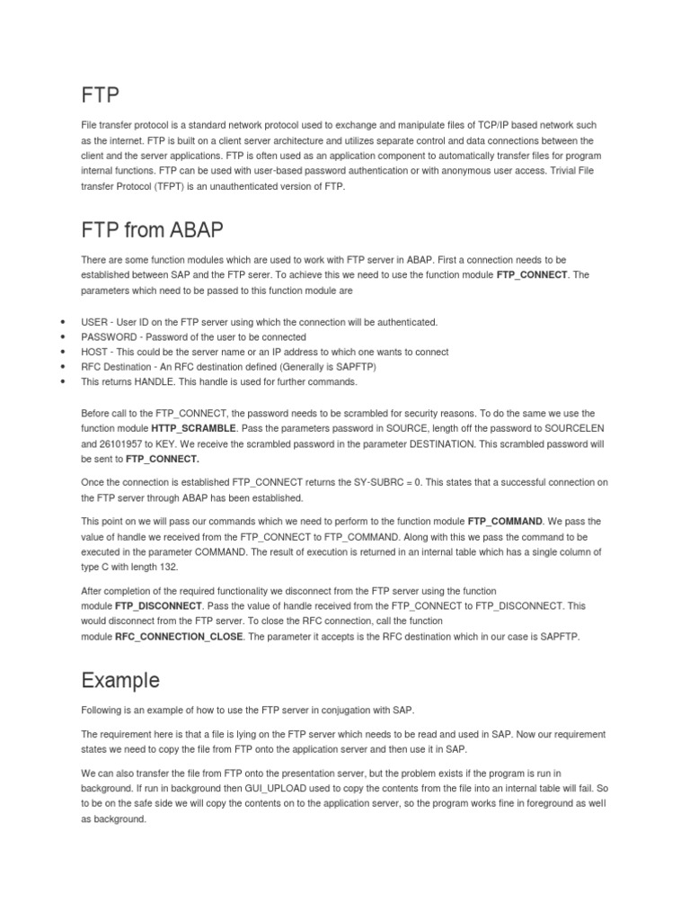 FTP Doc | PDF | File Transfer Protocol | Computer Networking