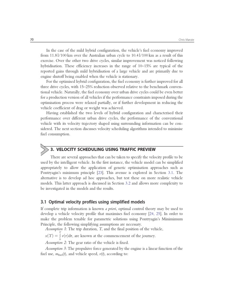 Velocity Scheduling Using Traffic Preview | PDF | Fuel Economy In ...