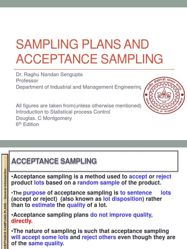 TQM-I - 04 - Sampling Plans and Acceptance Sampling | PDF | Sampling ...