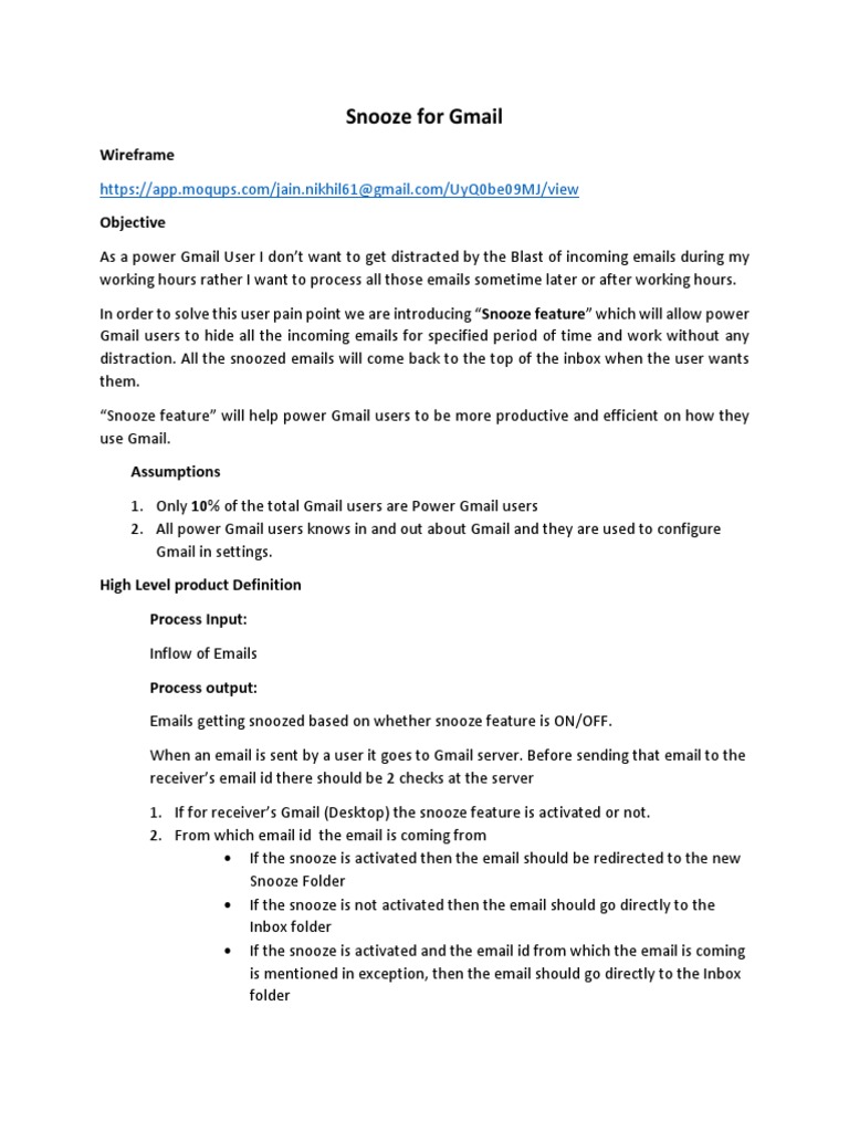 Snooze For Gmail - Case Study PDF | PDF | Gmail | World Wide Web