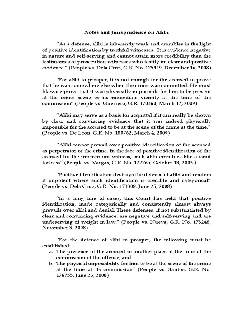Alibi | PDF | Testimony | Witness