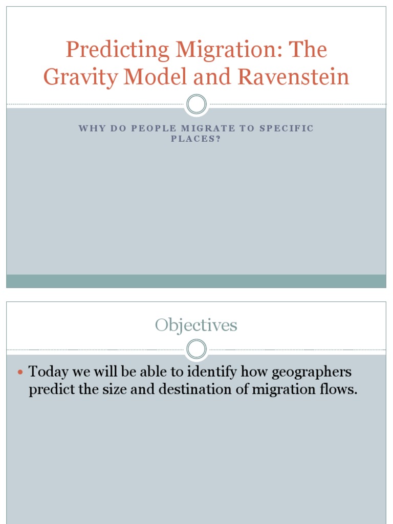 Ravenstein's Gravity Model of Migration | PDF | Newton's Law Of ...