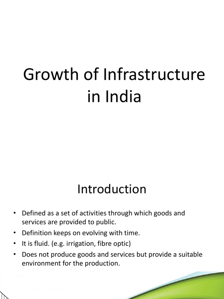 Infrastructure in India | PDF | Renewable Energy | Transport
