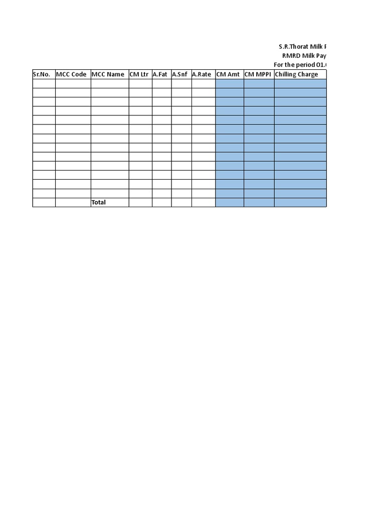 Milk Payment Register | PDF | Financial Technology | Finance & Money ...