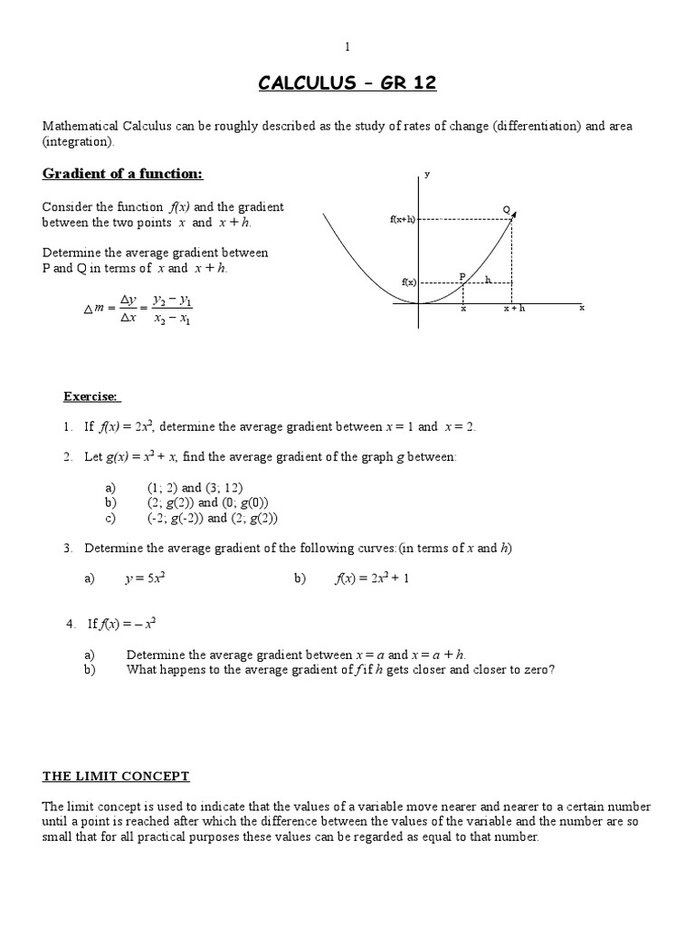 Calculus Notes and Examples (VZ) | PDF | Area | Slope