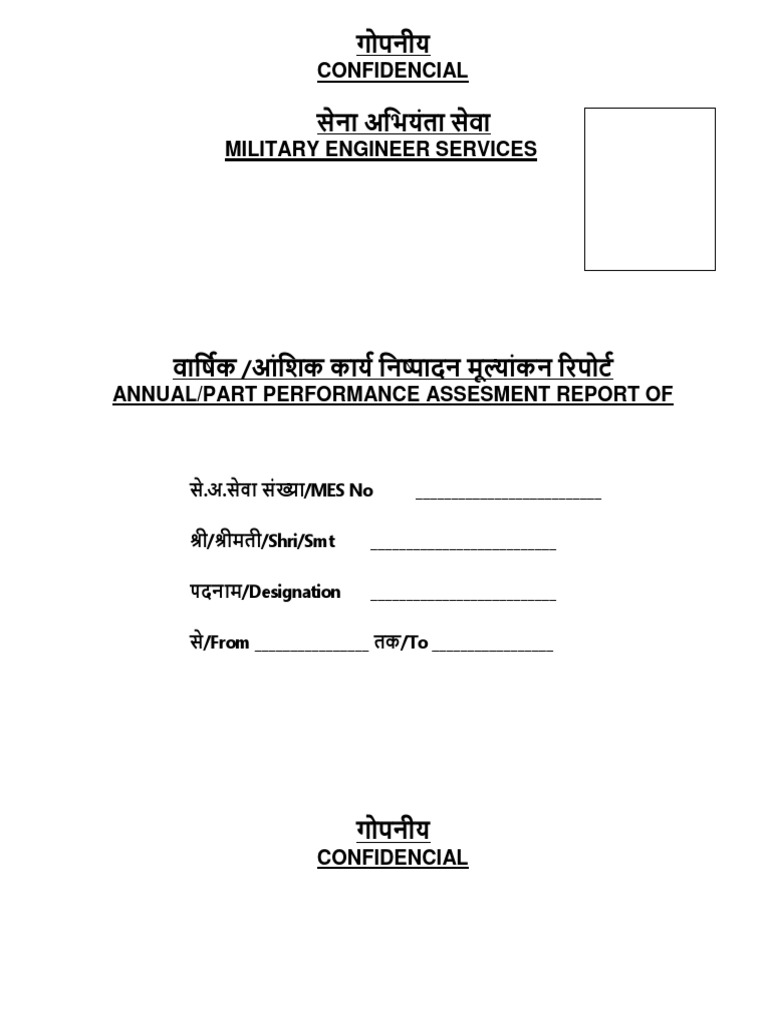 APAR Format For GP B Non Gazetted Officers | PDF