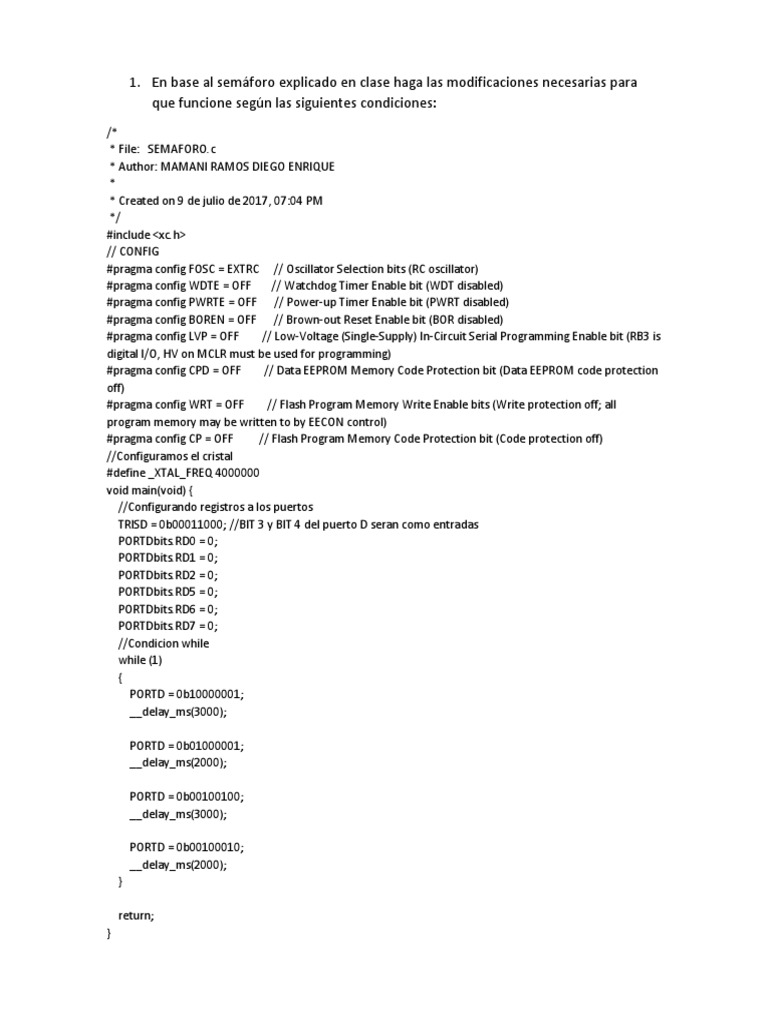 Codigo Semaforo | PDF | Electrónica digital | Tecnologías de la información