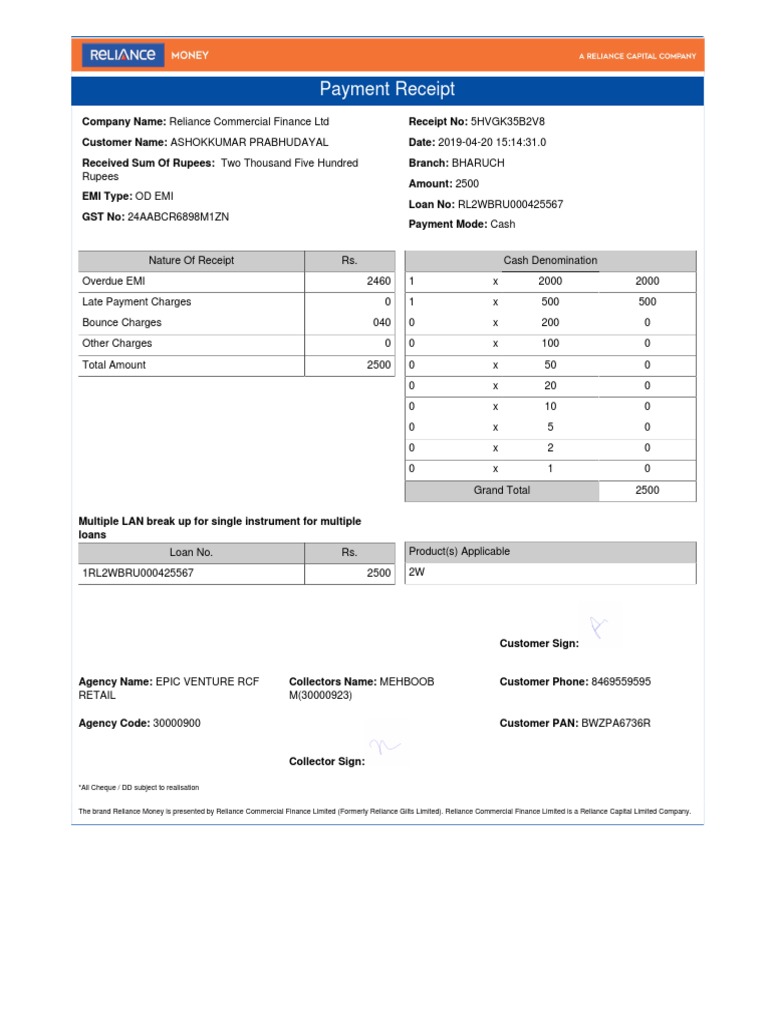 Payment Receipt: All Cheque / DD Subject To Realisation | PDF ...