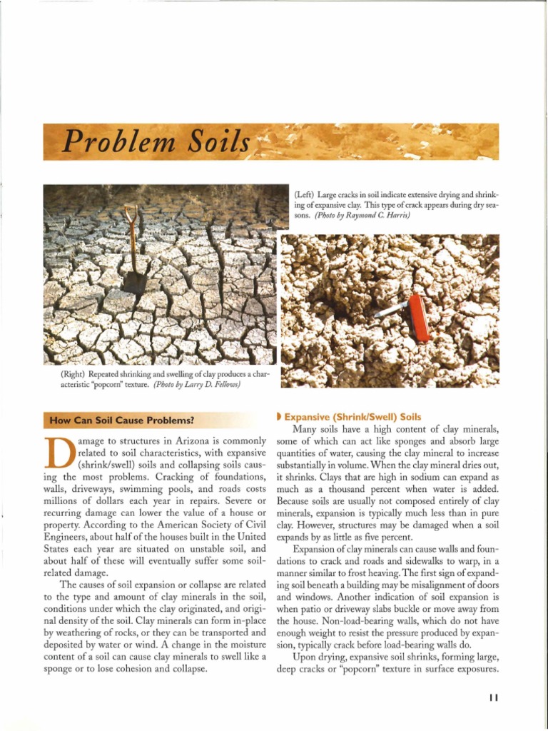 Problem Soils: How Can Soil Cause Problems? Expansive (Shrink/Swell ...