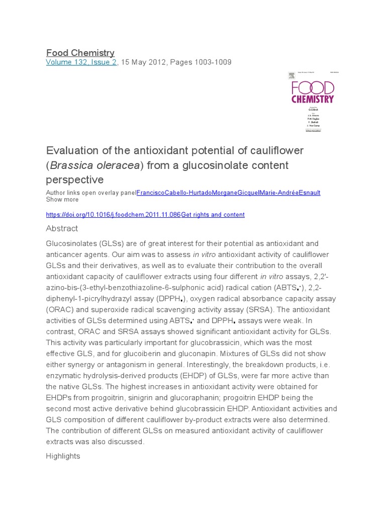 Food Chemistry | PDF