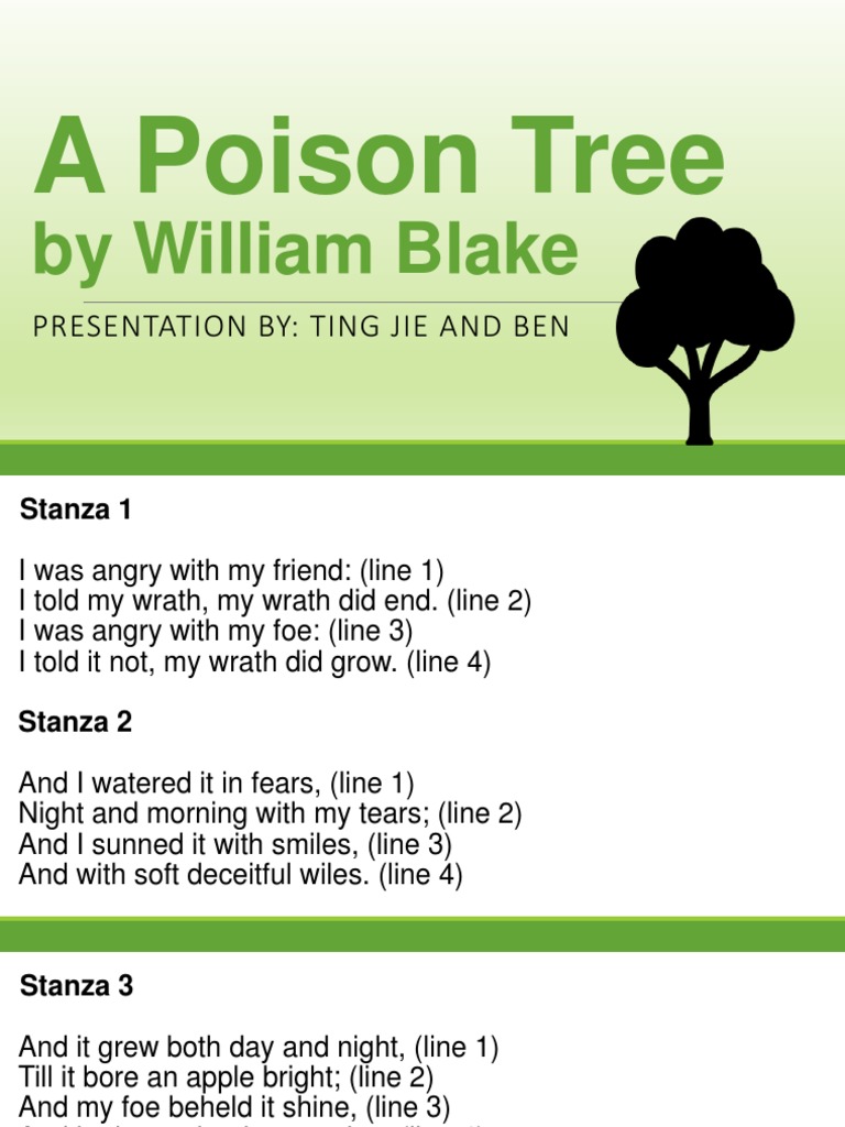 A Poison Tree: by William Blake | PDF | Anger
