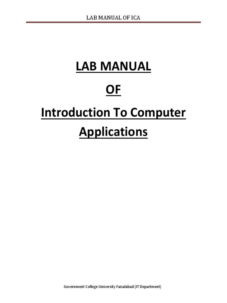 Lab Manual of Intro To Comp App | PDF