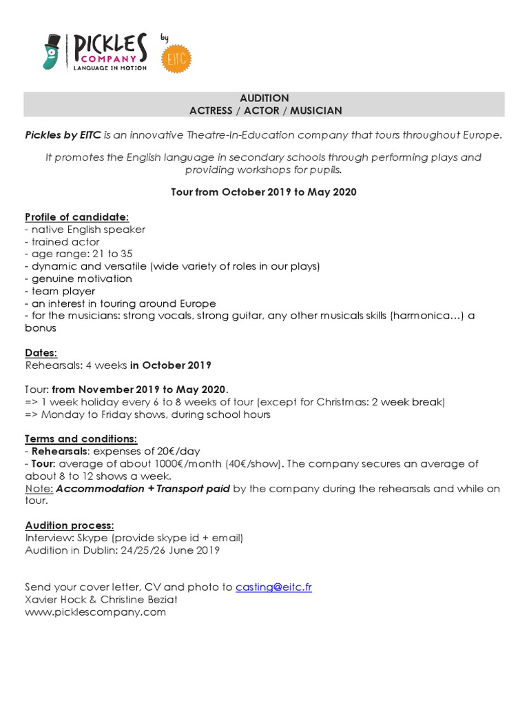 Audition Notice 19 20 | PDF