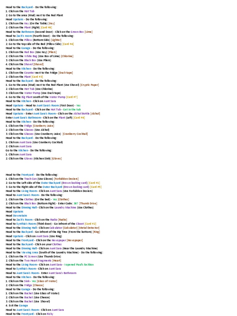 Visiting Aunt Sara Walkthrough (Updated) | PDF | Home | Nature