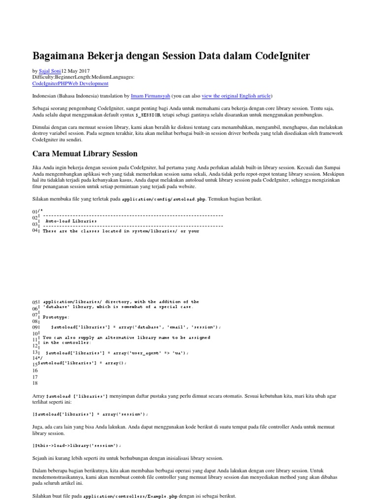 Panduan Session CodeIgniter | PDF