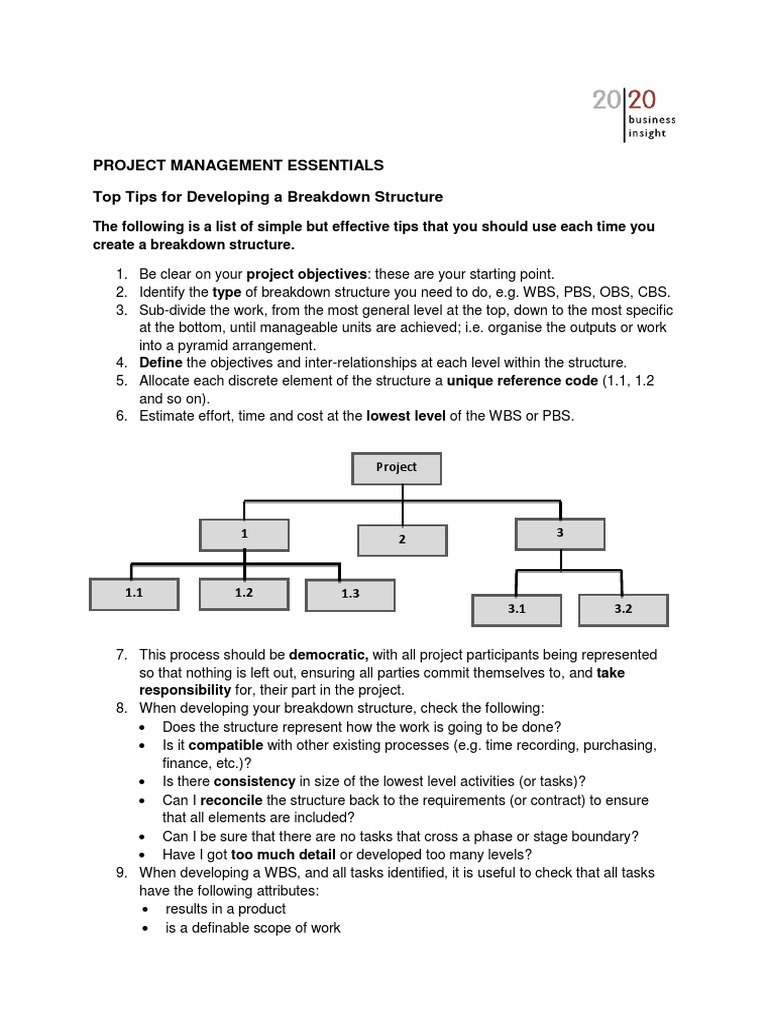 Breakdown Top Tips | PDF | Project Management | Business