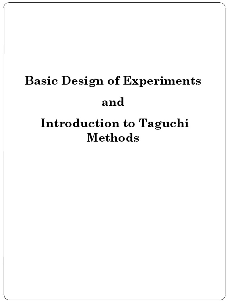 Basic Doe & Taguchi | PDF | Popcorn | Experiment