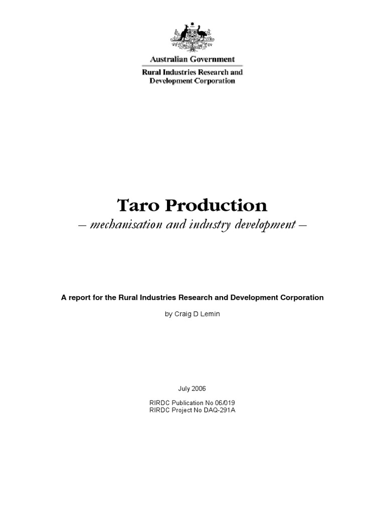 Taro Production | PDF | Weed | Washing Machine