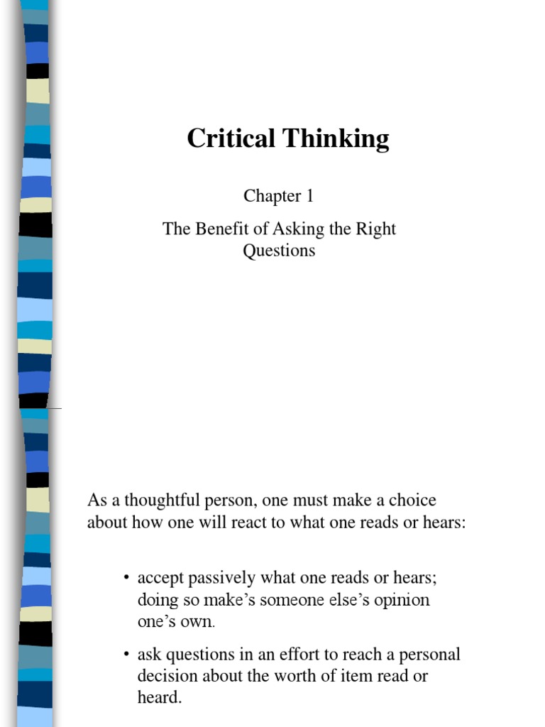 Critical Thinking - Chapter 1 | PDF | Critical Thinking | Thought