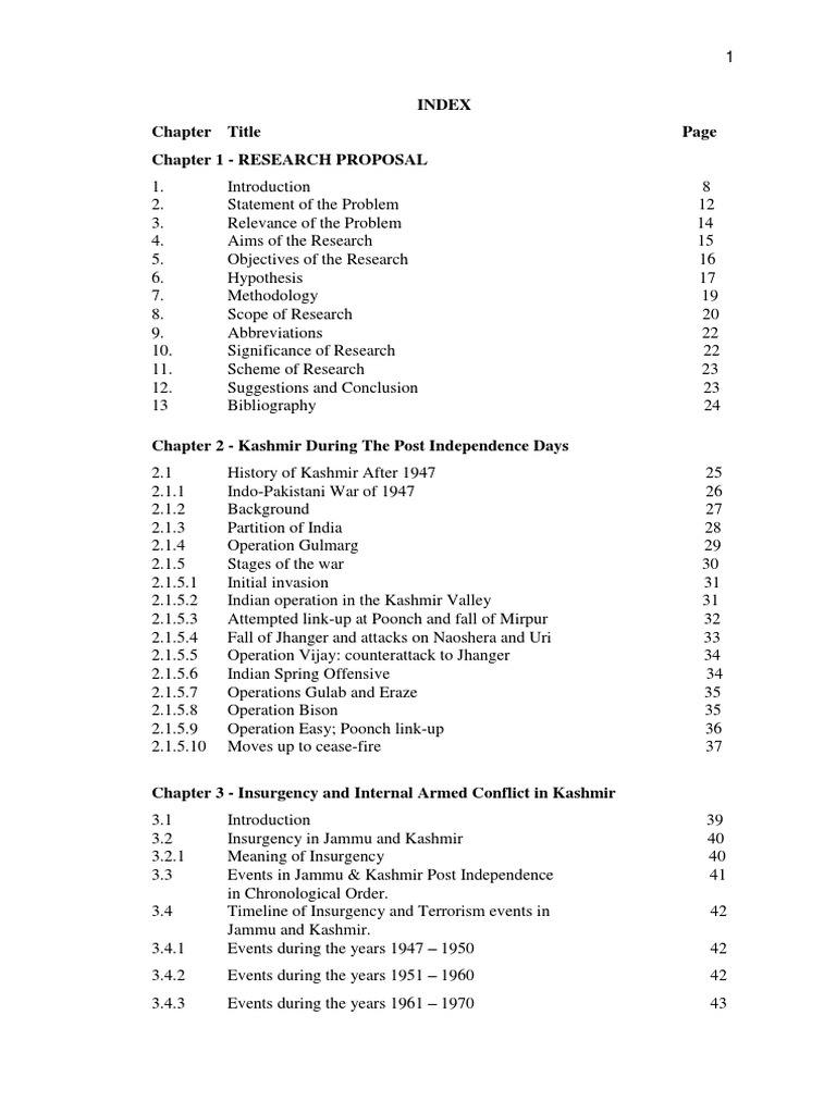 Index Chapter Title Chapter 1 - Research Proposal | PDF | Internally ...
