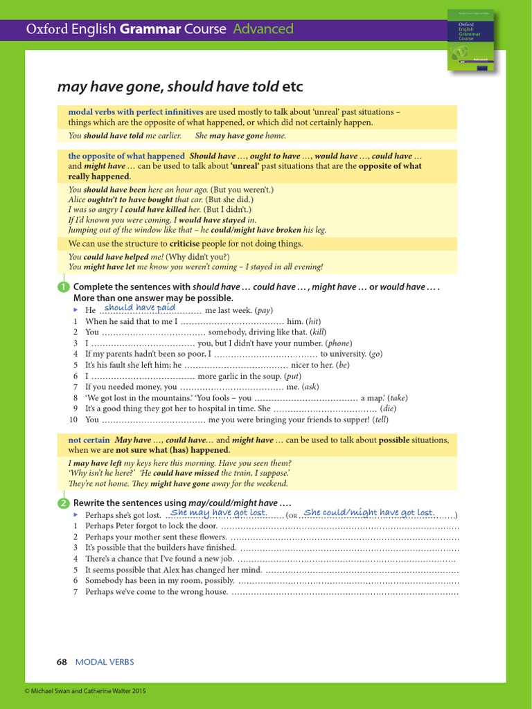 Modals Advanced - Exercises | PDF