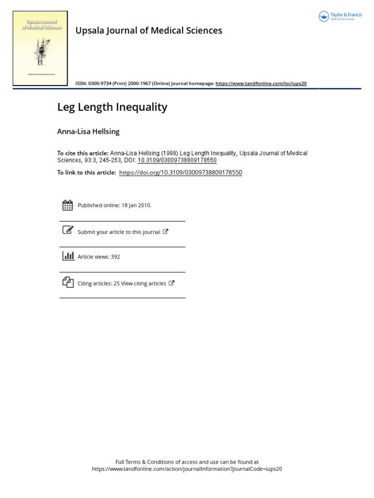 Leg Length Inequality | PDF | Correlation And Dependence ...