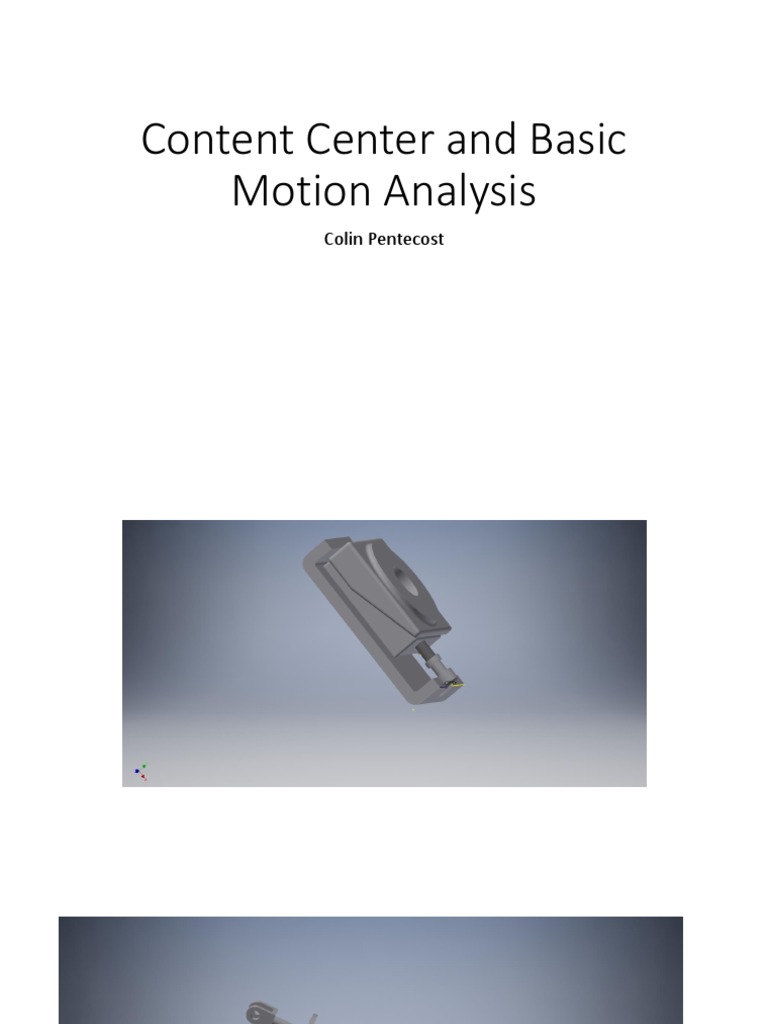 Content Center & Motion Analysis Guide | PDF