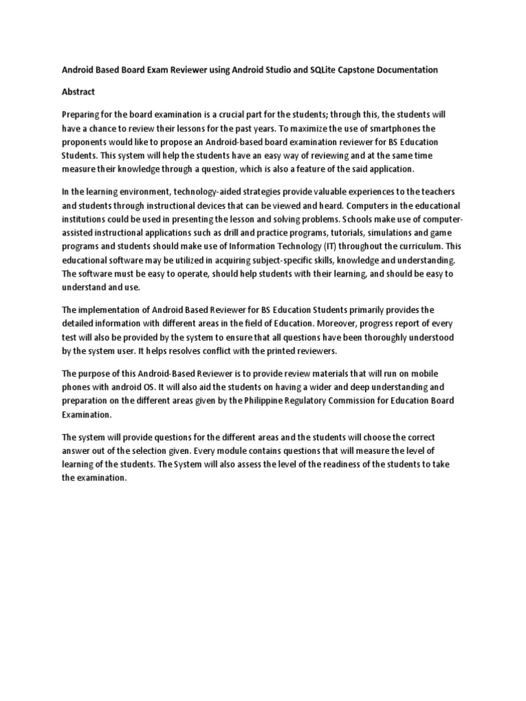 Android Reviewer for Education Exams | PDF | Android (Operating System ...