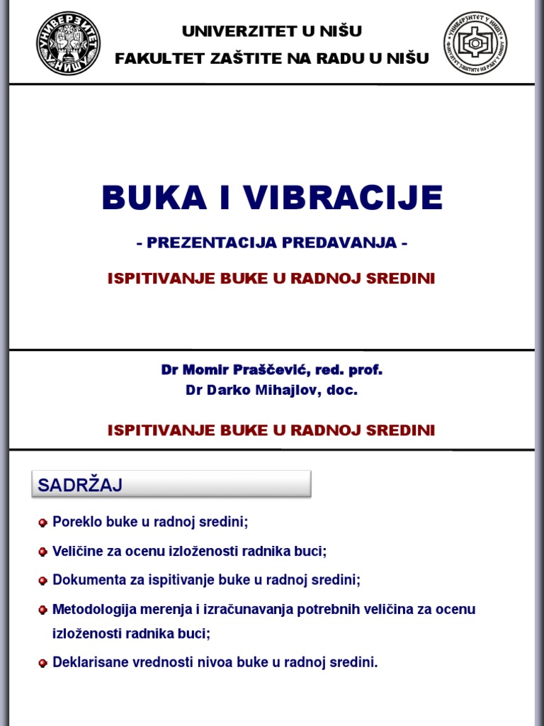 Ispitivanje Buke U Radnoj Sredini | PDF