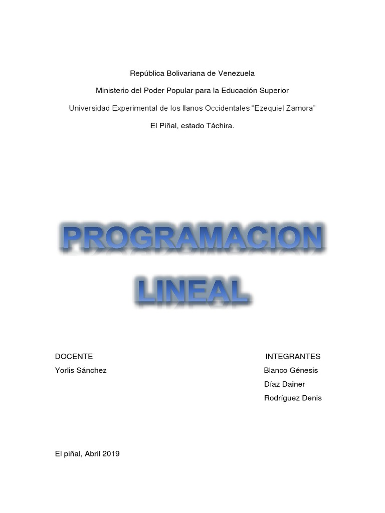 Programacion Lineal Trabajo | PDF | Programación lineal | Economias