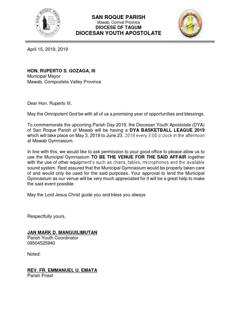 Letter To Request GYM | PDF