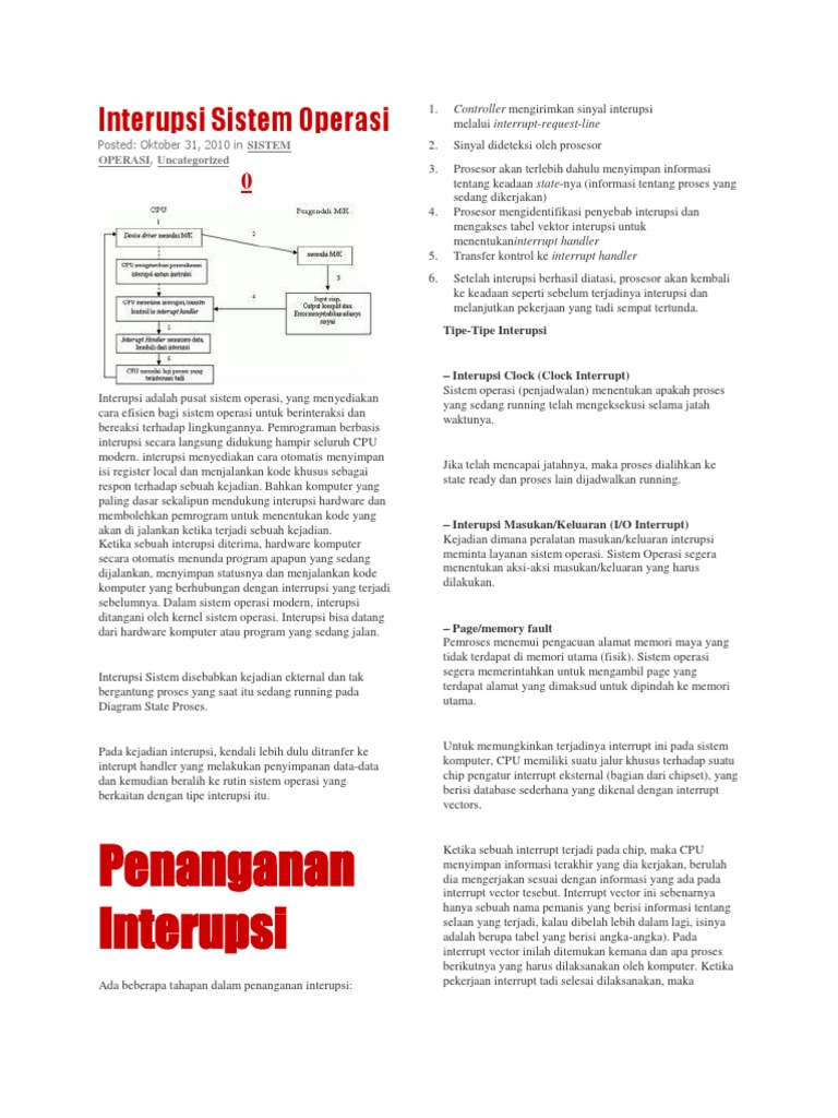 Interupsi Sistem Operasi | PDF